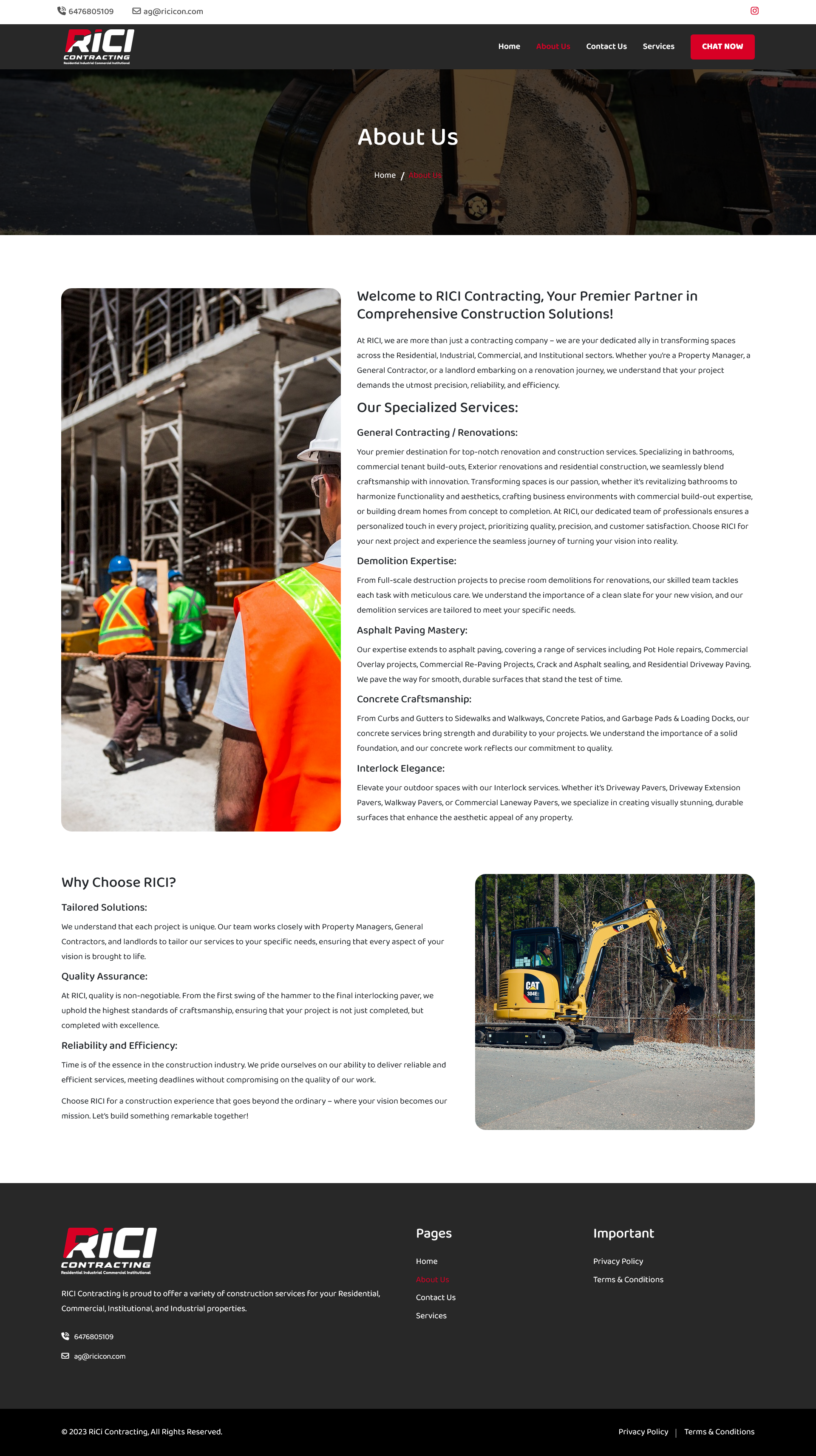 Graphic Sparks Rici Contracting - Logo and Website Design Creative ...